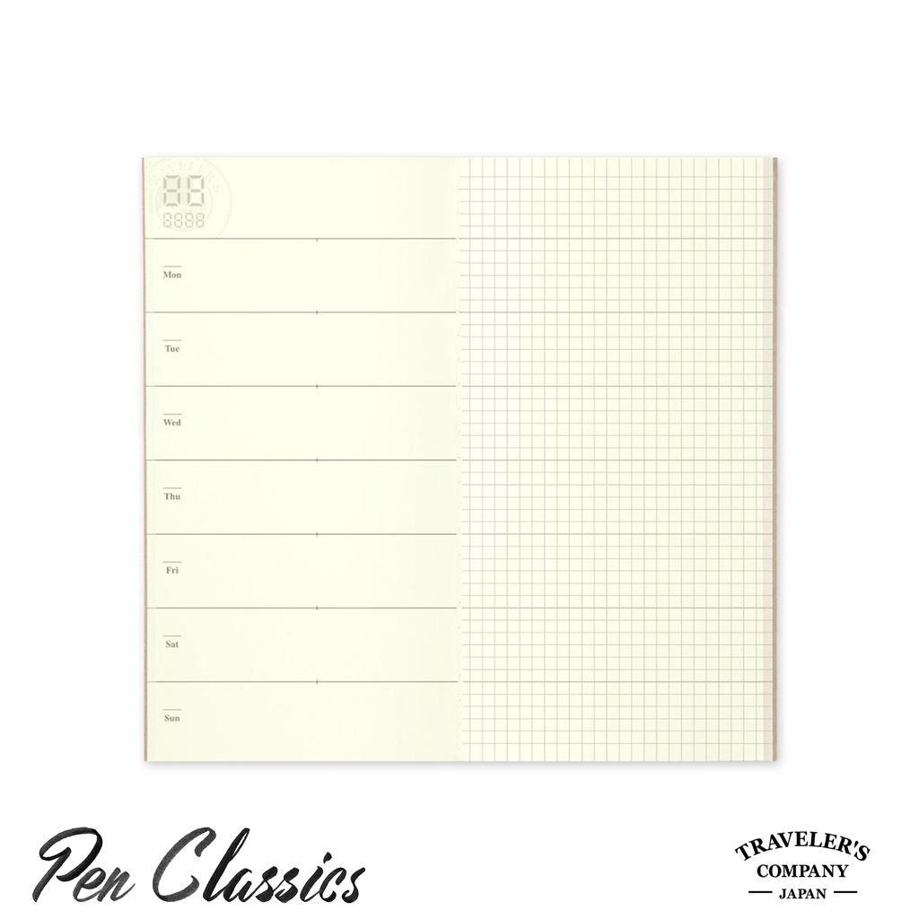 Traveler's Notebook Regular Refill 019 - Weekly Planner + Grid – Pen ...