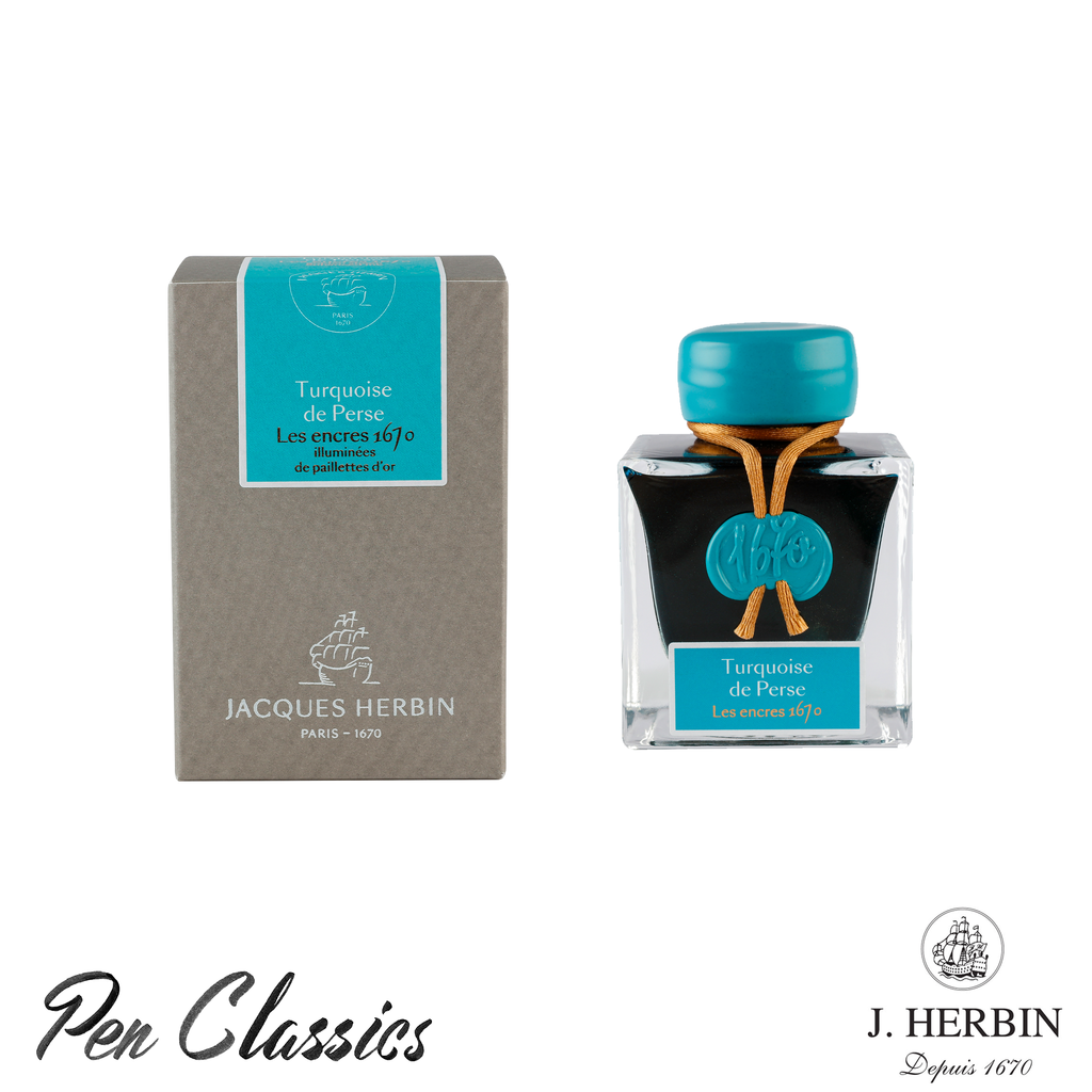 Jacques Herbin 1670 Anniversary Ink Turquoise de Perse 50ml – Pen Classics